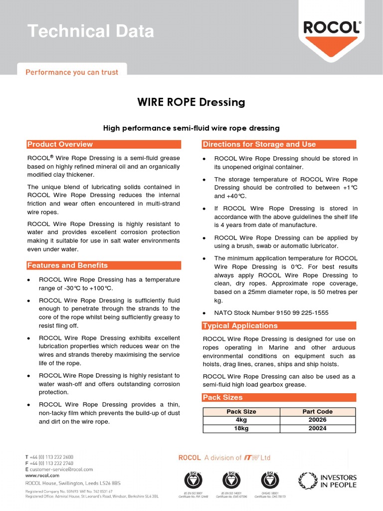 WIRE ROPE Dressing - GB | PDF | Wire | Rope