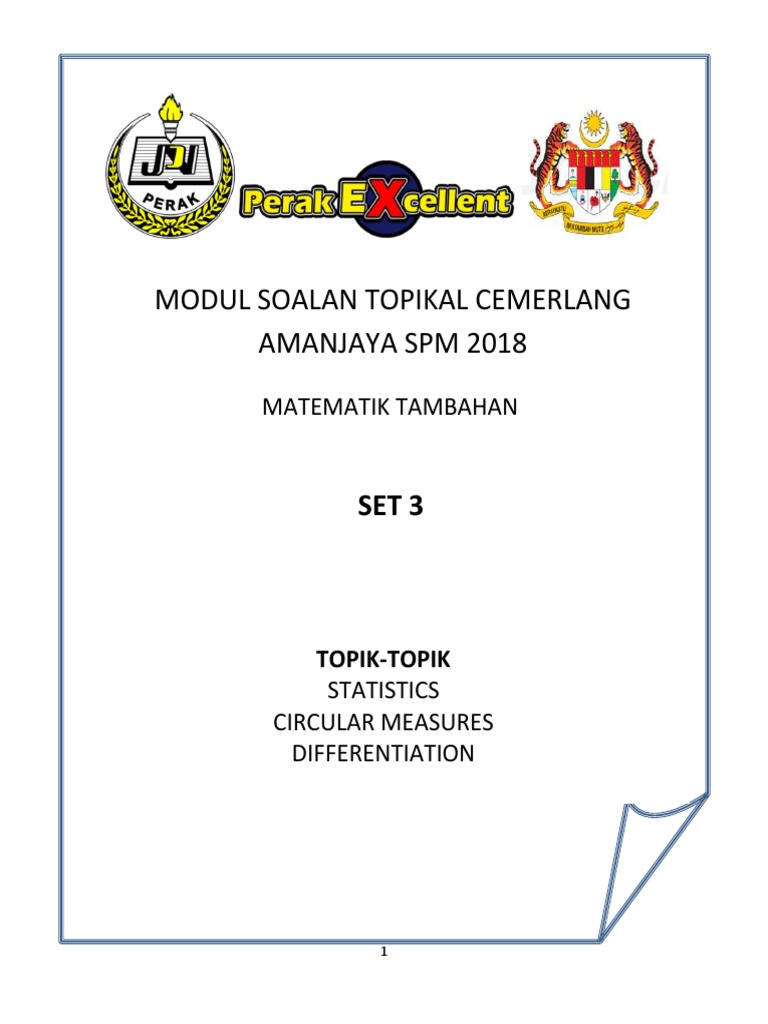 Set 3 Cemerlang Addmath | PDF