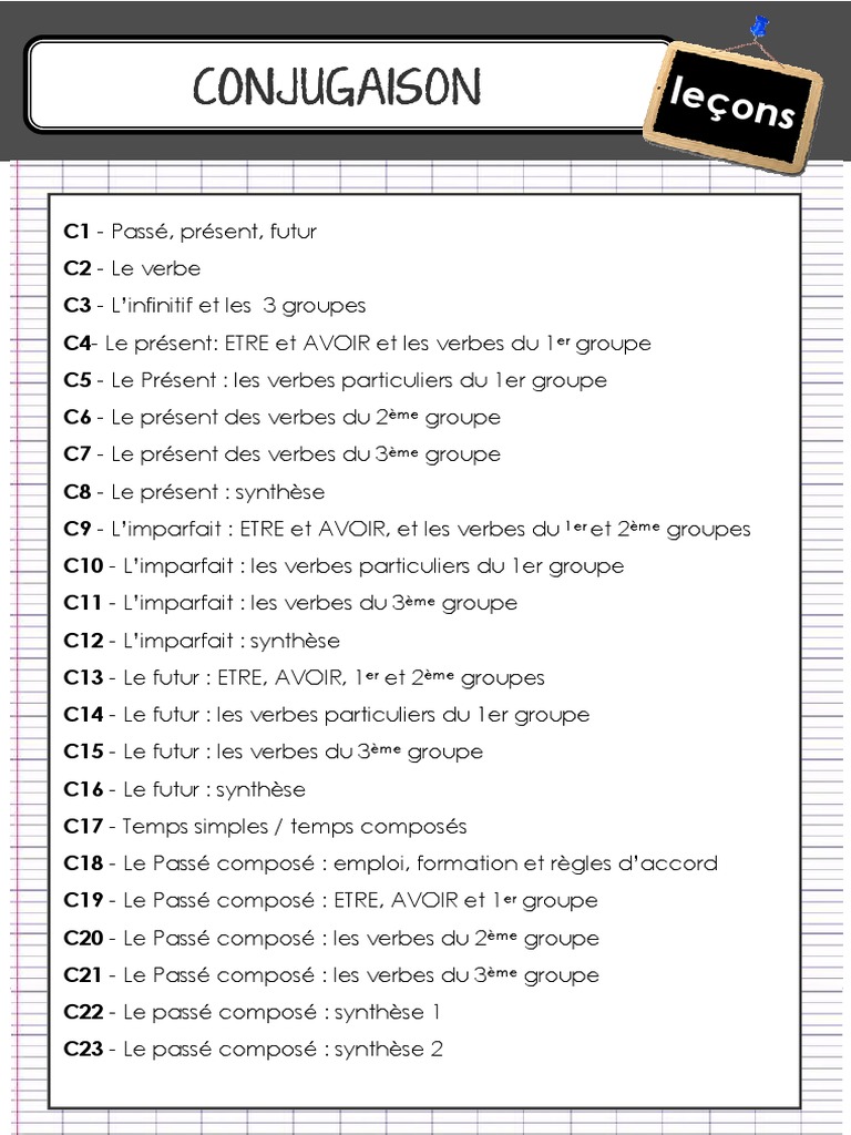 Guide de conjugaison des verbes français | PDF | Genre grammatical | Verbe