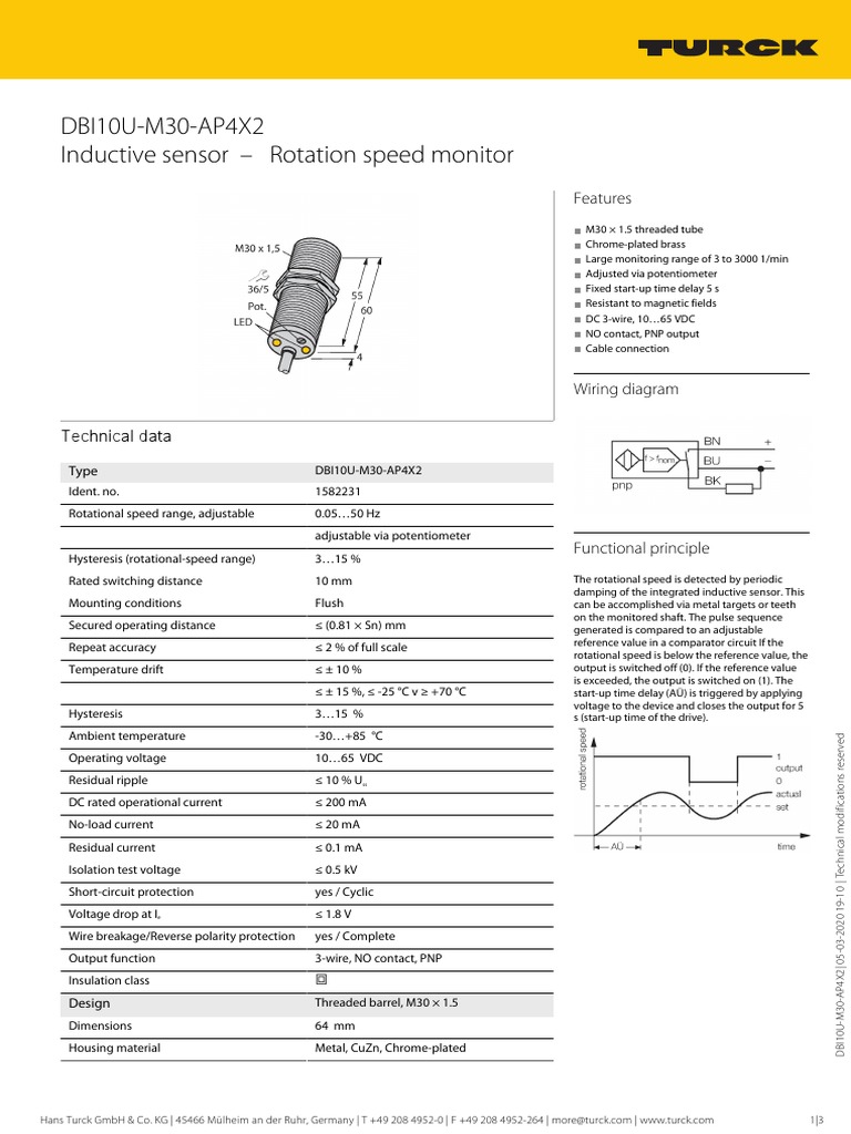 Turk Indutive Speed Sensor PDF | PDF | Inductance | Components