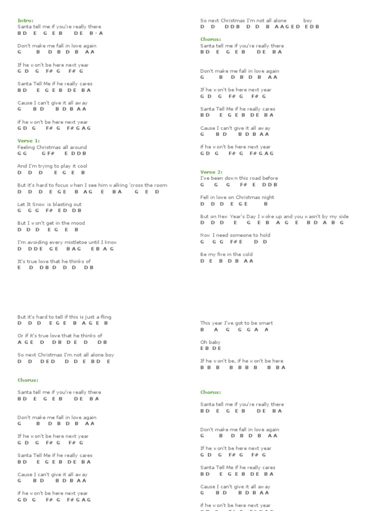 Santa Tell Me | PDF | Song Structure | Christmas