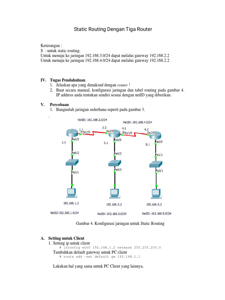 Panduan Konfigurasi Static Routing Cisco | PDF | Metode & Bahan Ajar