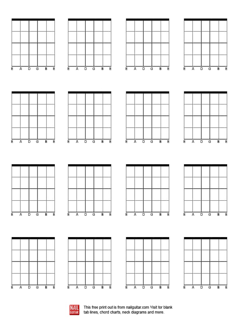Blank Bass Guitar Chord Chart | PDF