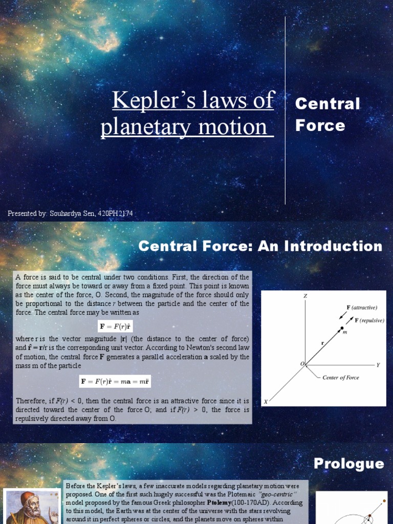Kepler's Laws of Planetary Motion: Central Force | PDF | Johannes ...