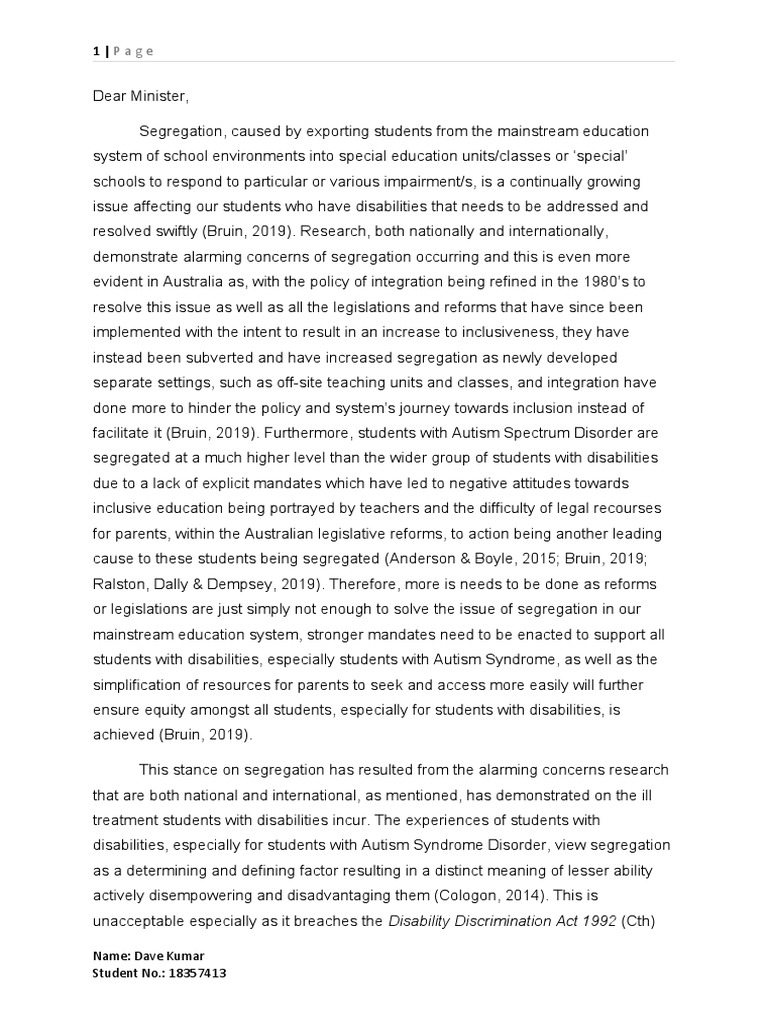 Position Paper Final | PDF | Inclusion (Education) | Special Education