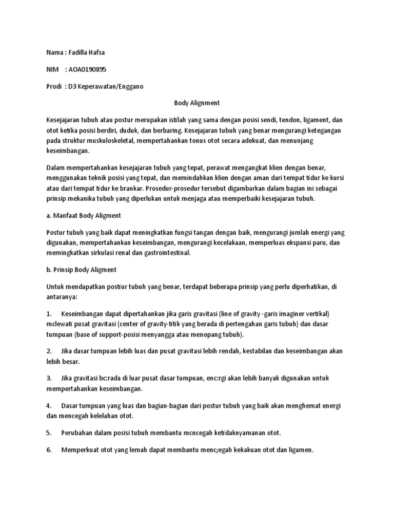 Body Alignment | PDF