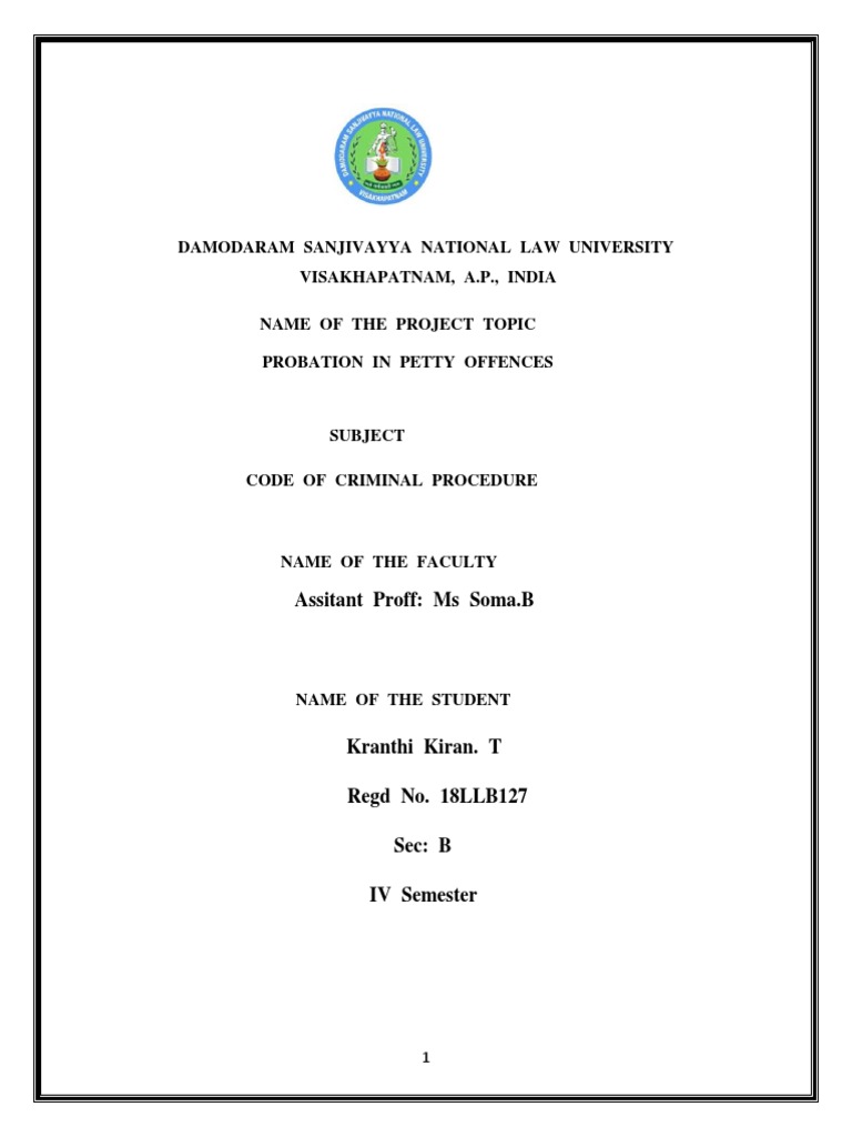 CRPC Project | PDF | Probation | Crime & Violence