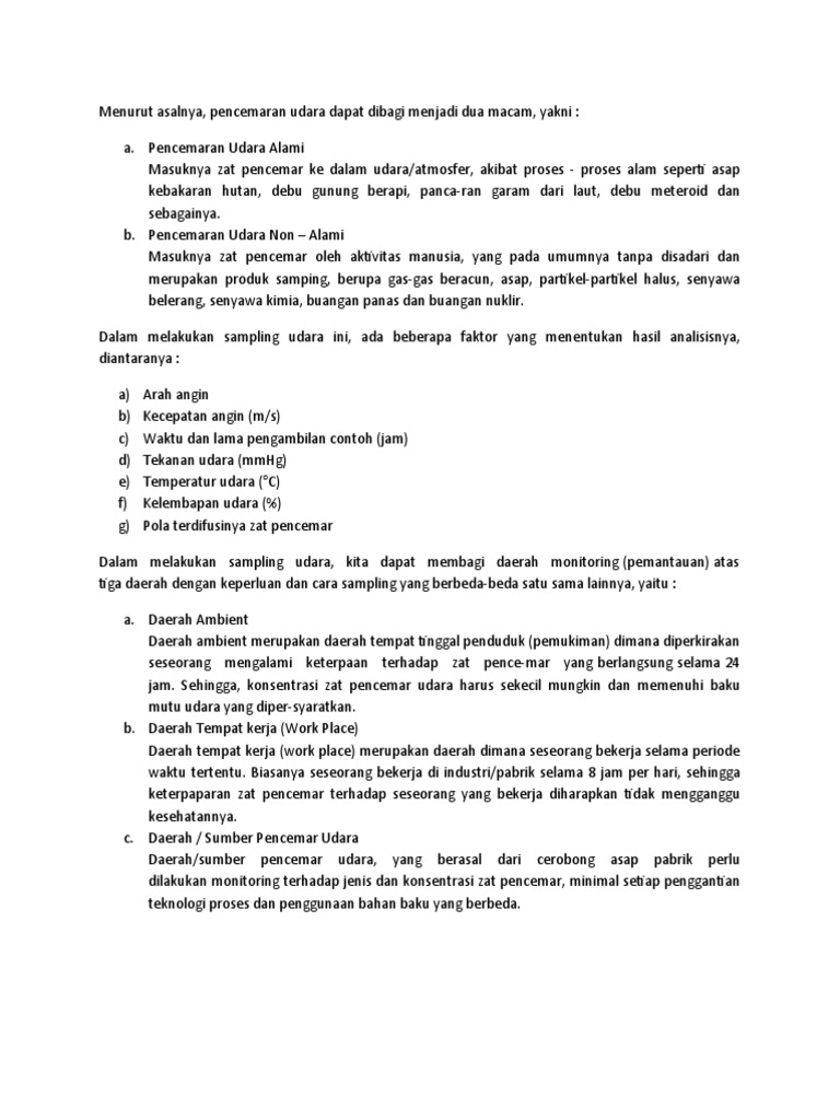 Sampling Udara | PDF