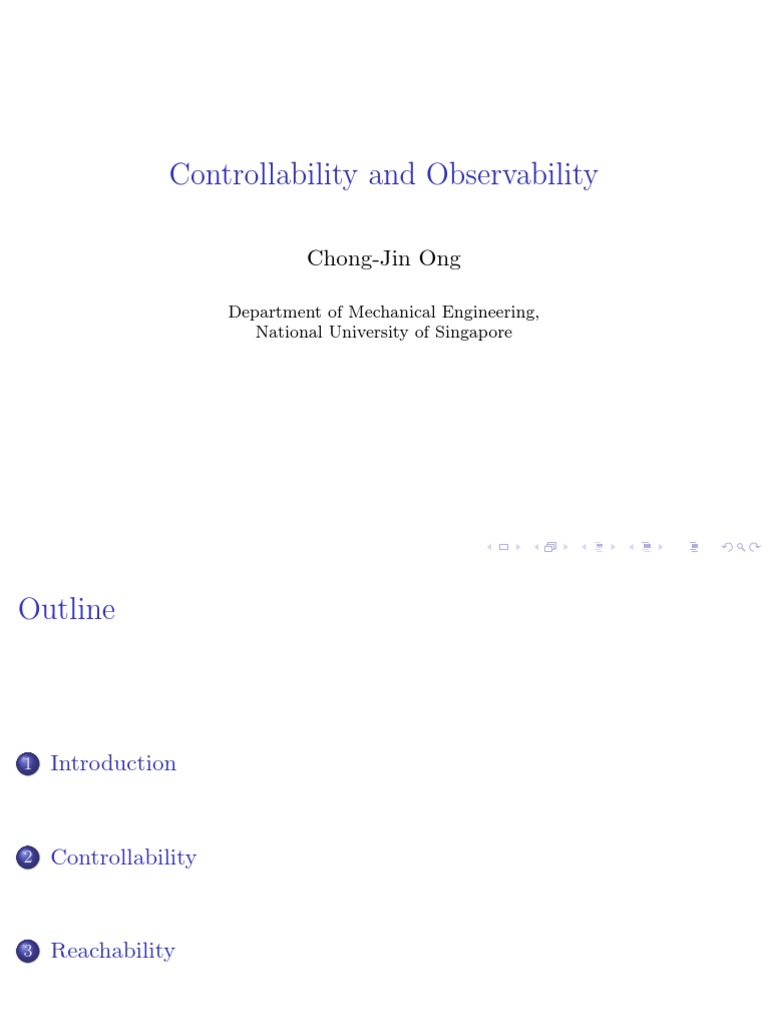 Examples of Controllability and Observability | PDF | Eigenvalues And ...