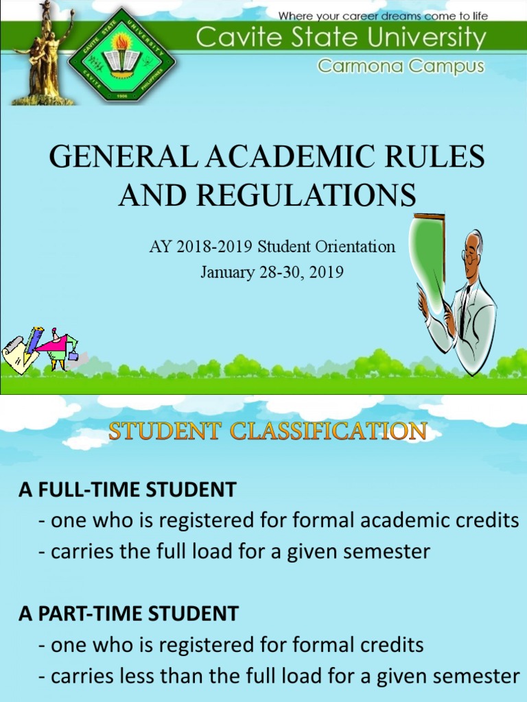 CVSU-101-General Acad Rules | PDF | Academic Degree | Curriculum