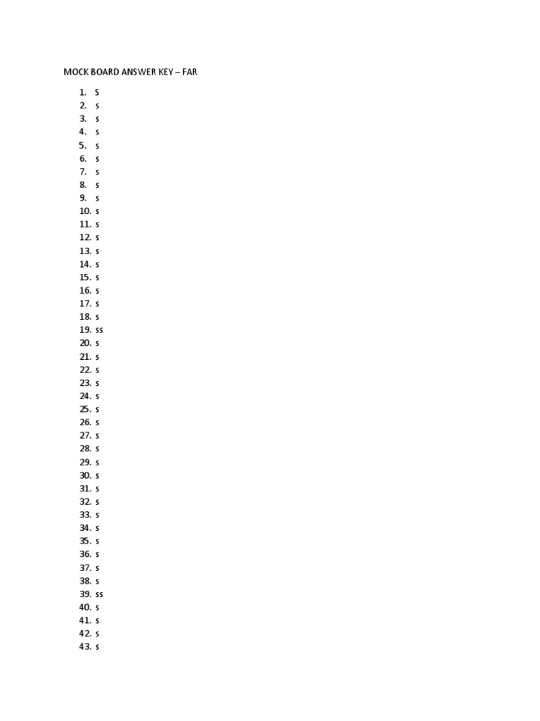 Mock Board Answer Key | PDF