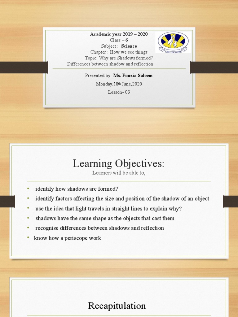 Class - 6 Subject: Science Chapter: How We See Things Topic: Why Are ...