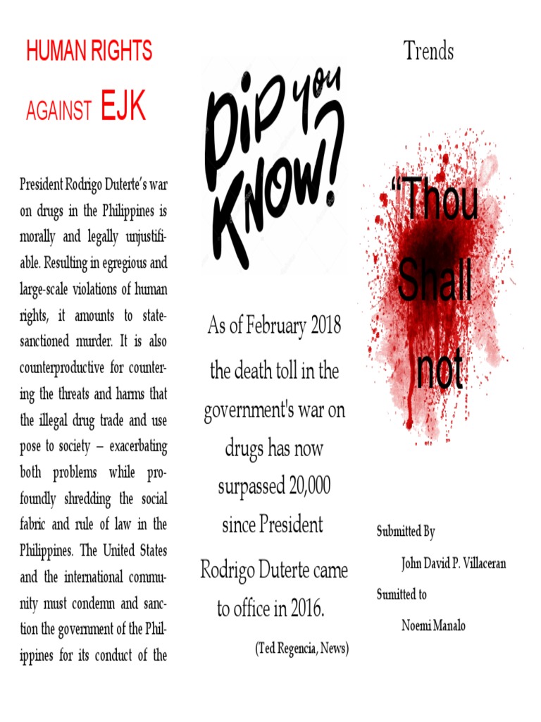 "Thou Shall Not: Human Rights | PDF | Rodrigo Duterte | Virtue
