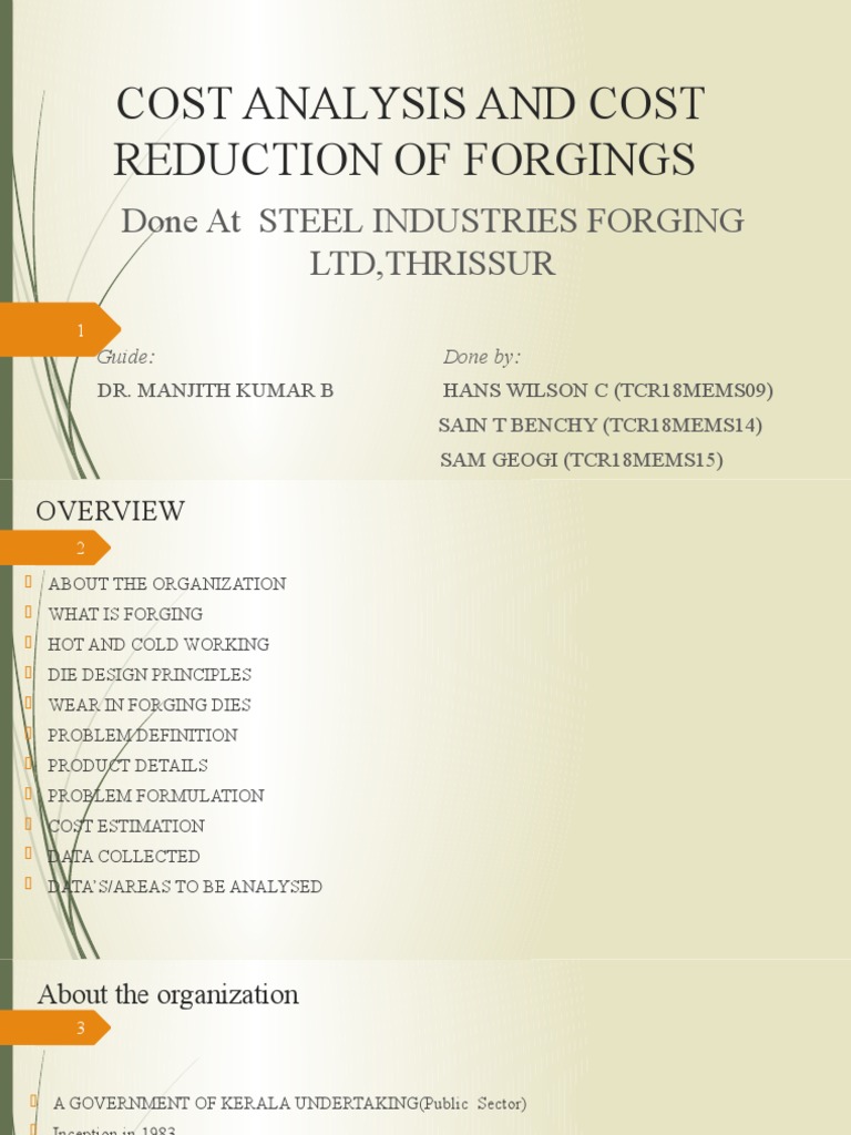 Cost Analysis and Cost Reduction of Forgings | Download Free PDF ...