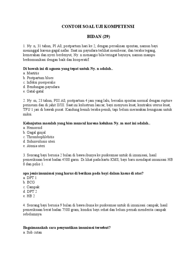 Contoh Soal Ukom Bidan | PDF