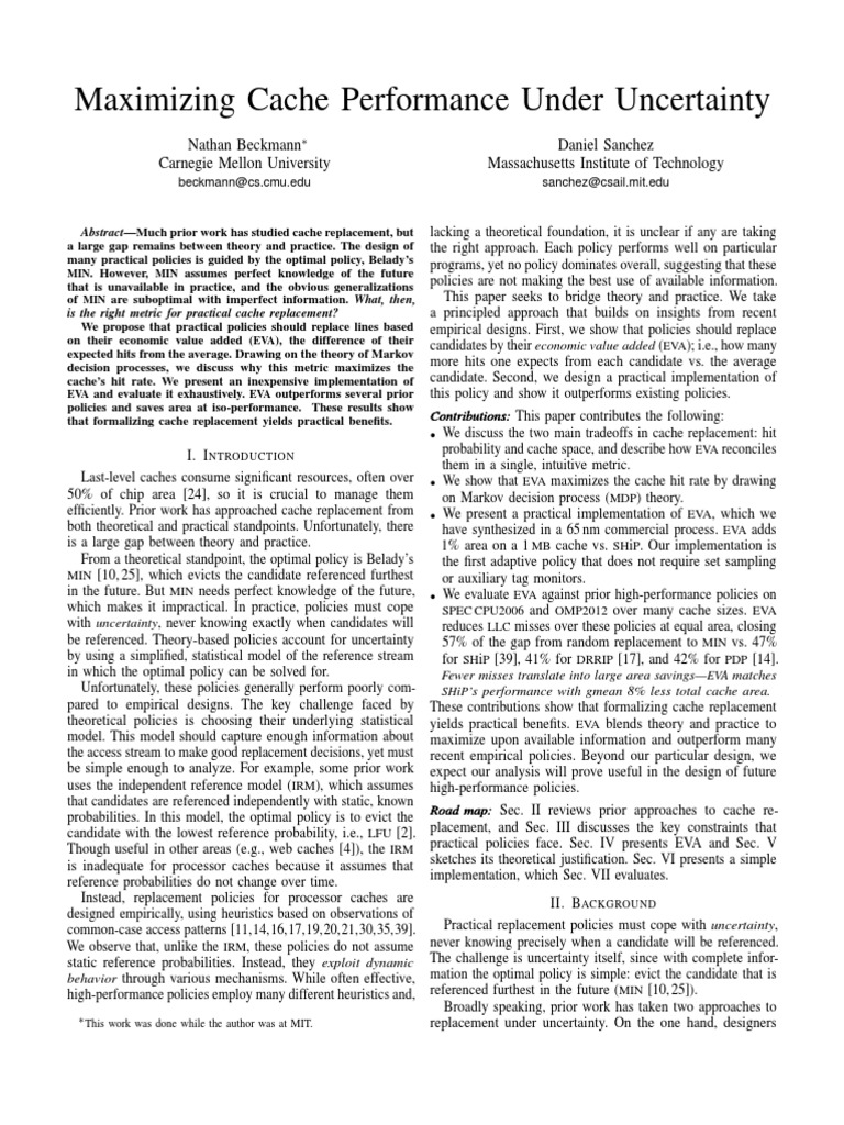 2017 Hpca Eva PDF | PDF | Cache (Computing) | Cpu Cache