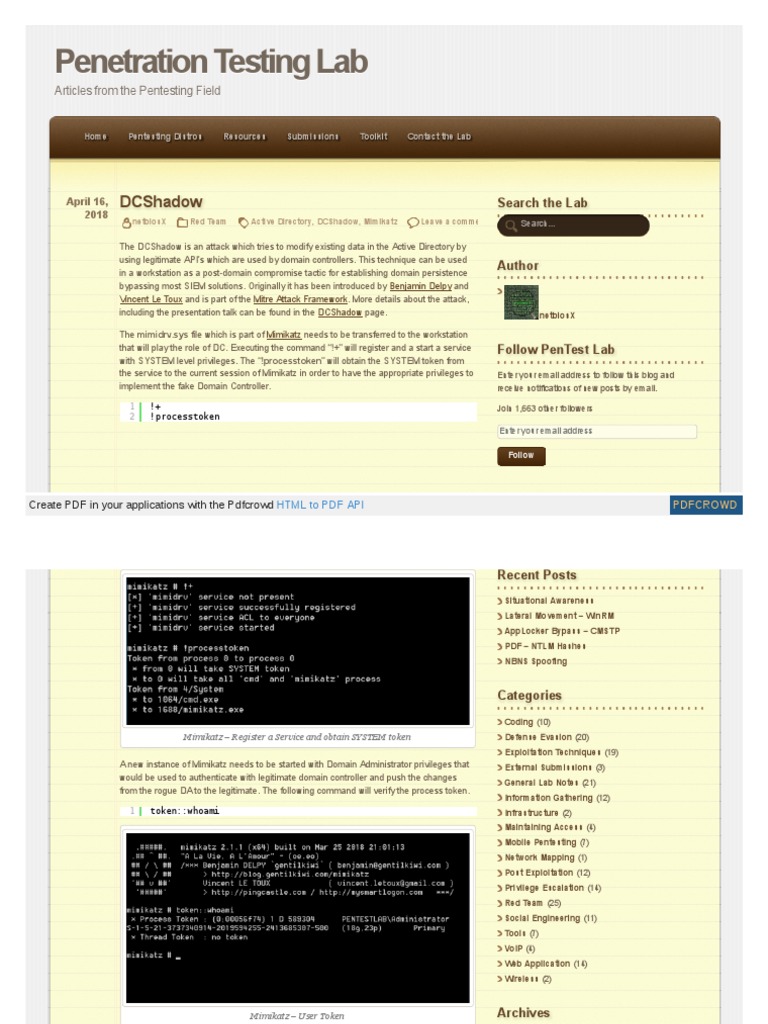 Penetration Testing Lab | PDF | Penetration Test | Computer Networking