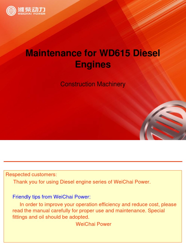 Maintenance Recommendations for WD615 Diesel Engines | PDF | Motor Oil ...