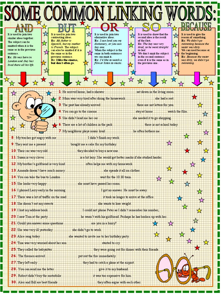 Linking Words and - But - or - So - Because | PDF | Poetry