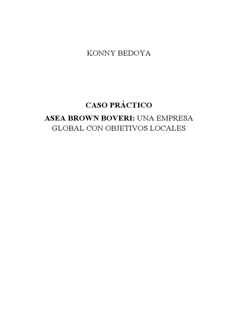 Asea Brown Boveri | PDF | Business | Economias