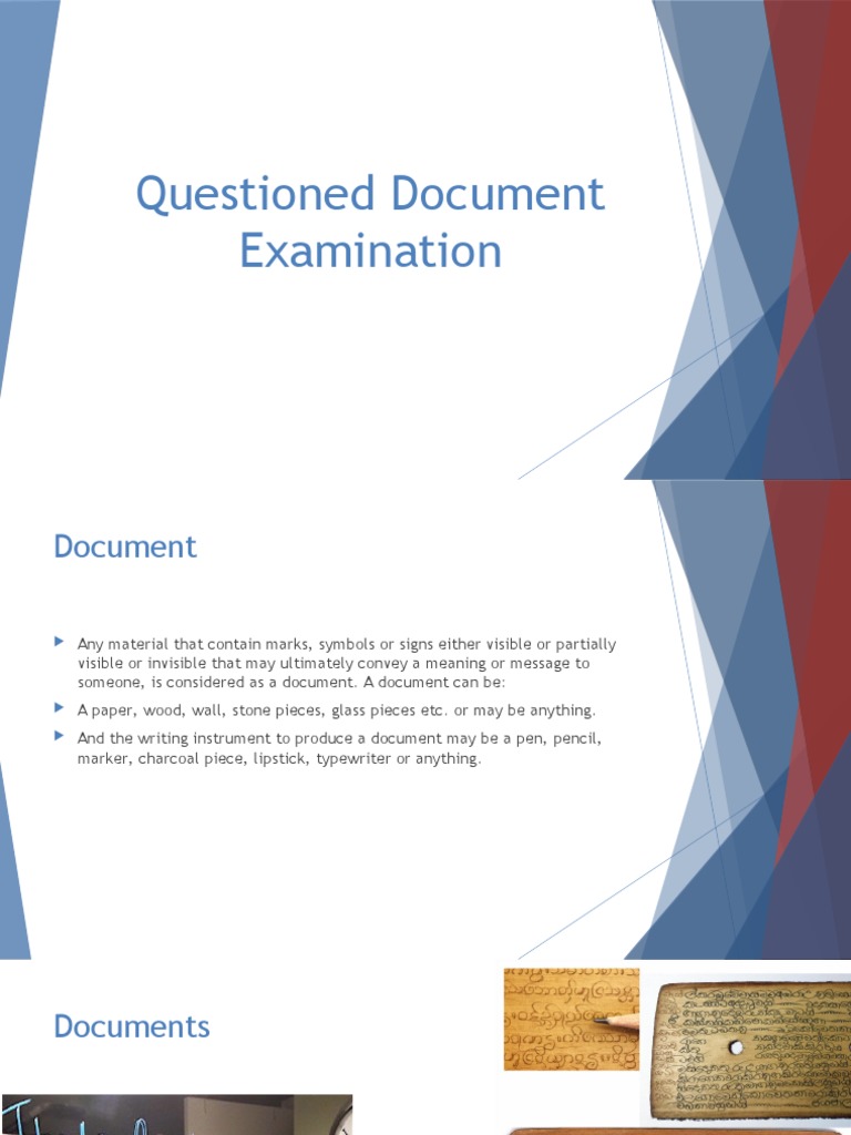 Questioned Documents Unit 1 | PDF