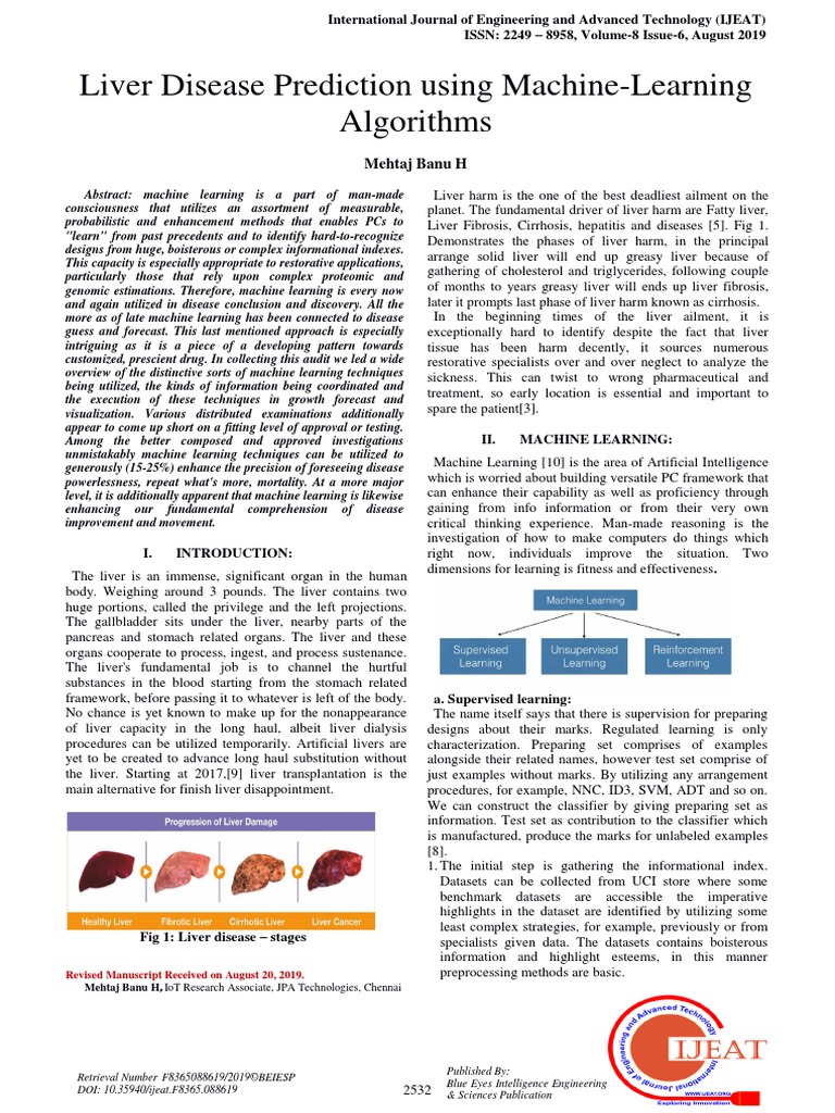 Liver Disease Prediction Using Machine-Learning Algorithms: Mehtaj Banu ...
