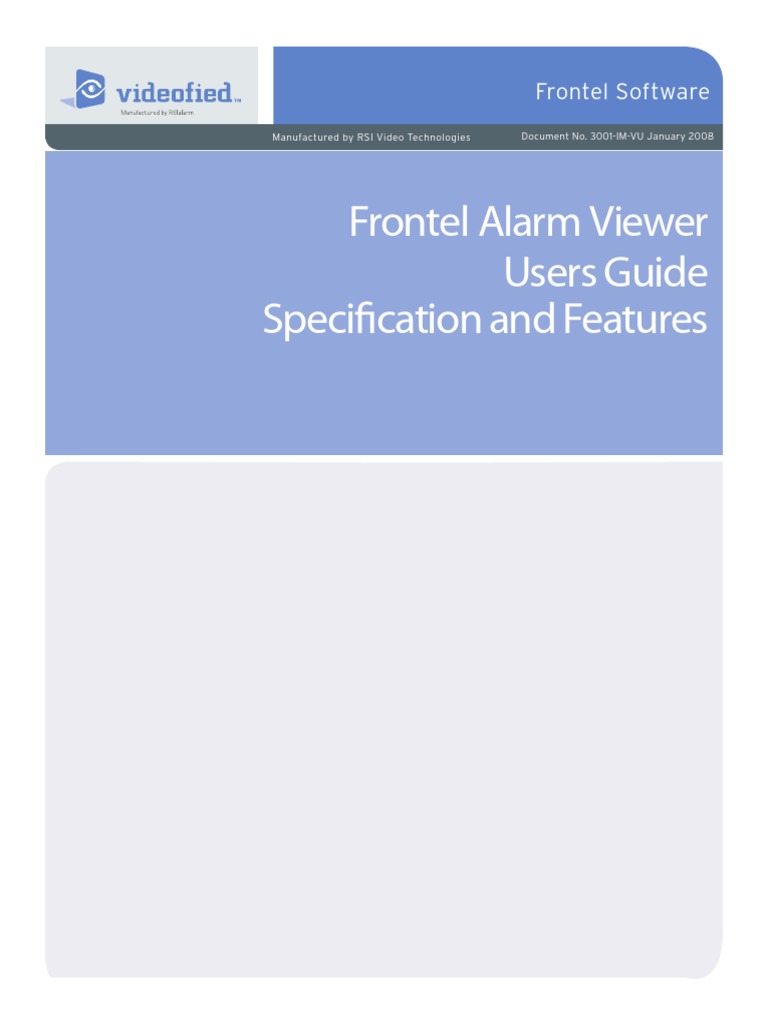 Frontel Alarm Viewer Users Guide Specification and Features | PDF ...
