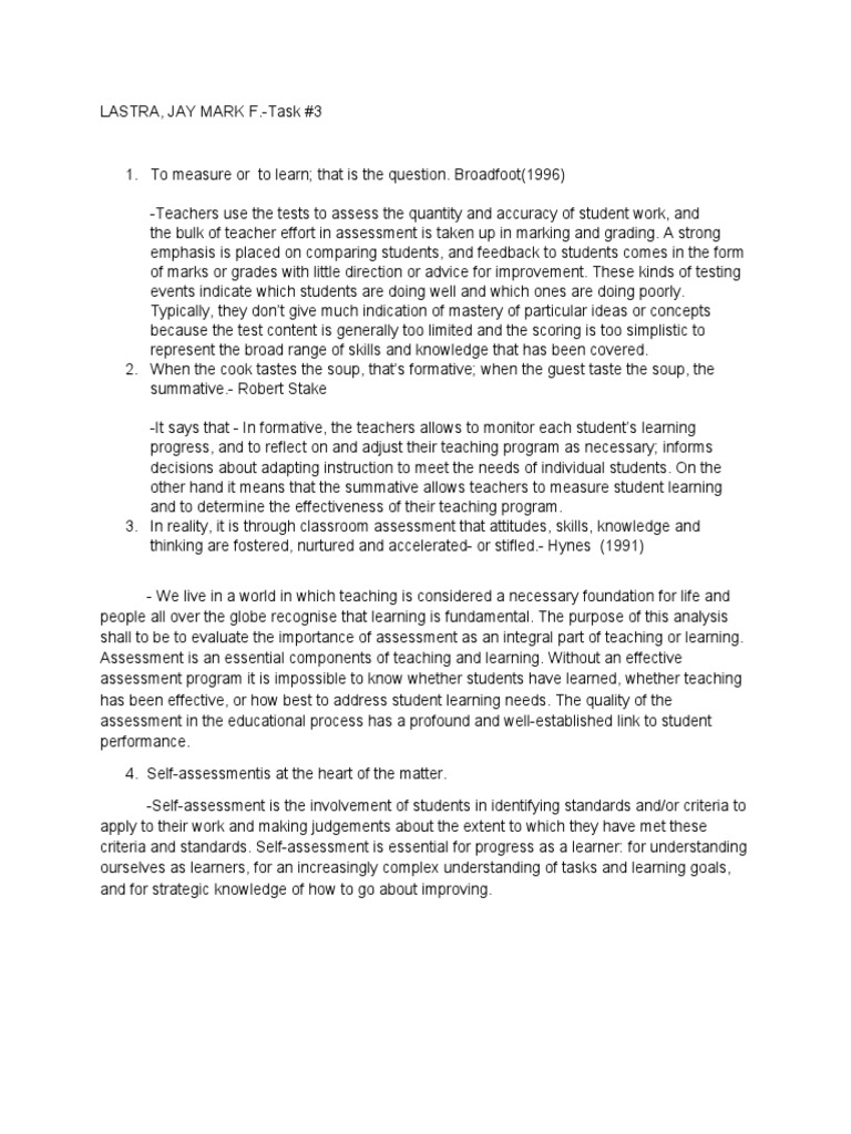 Lastra Jay Mark F.-Task3 | PDF | Educational Assessment | Applied Psychology