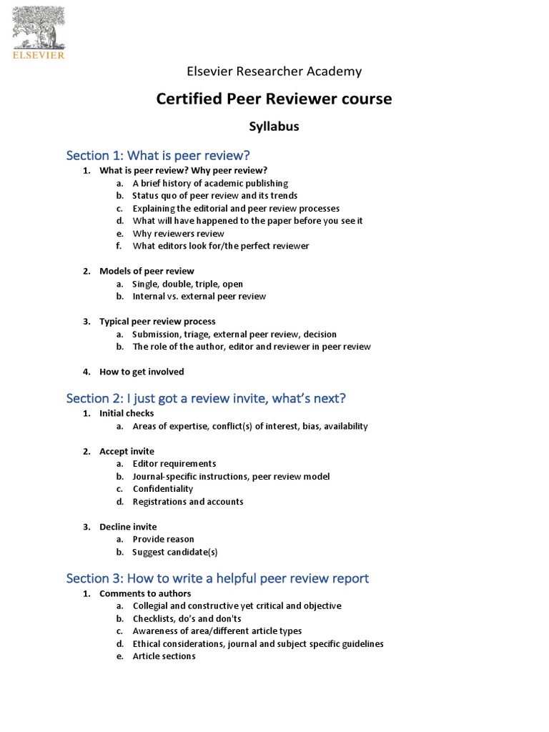 Elsevier Certified Peer Reviewer Course | PDF | Art | Computers