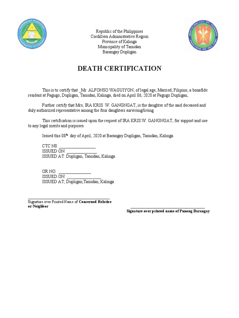 Death Certification Fy 2020 | PDF