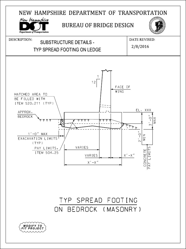 New Hampshire Department of Transportation: Substructure Details | PDF ...