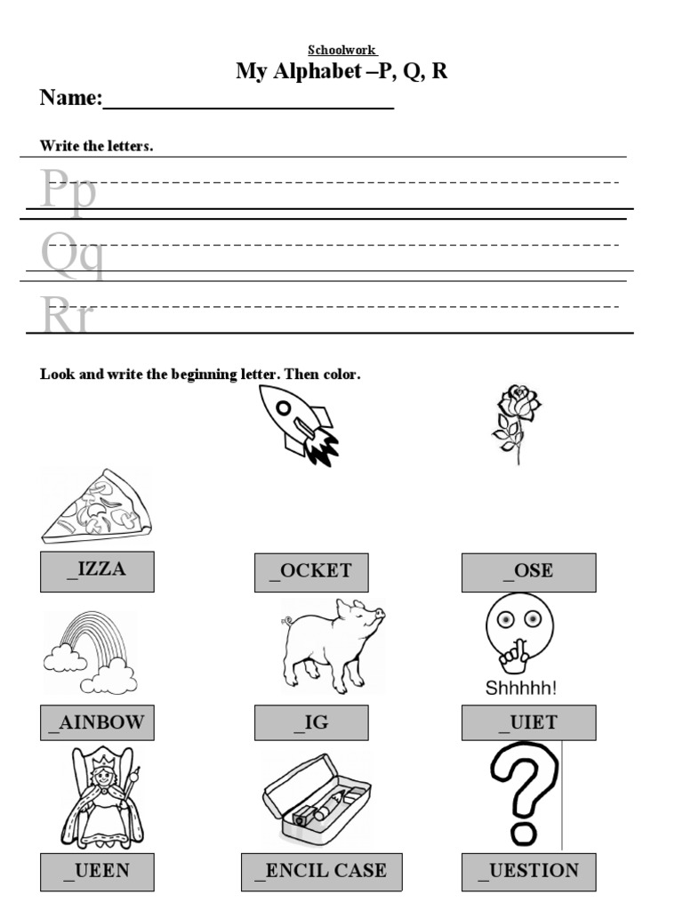 PP QQ RR: My Alphabet - P, Q, R Name | PDF