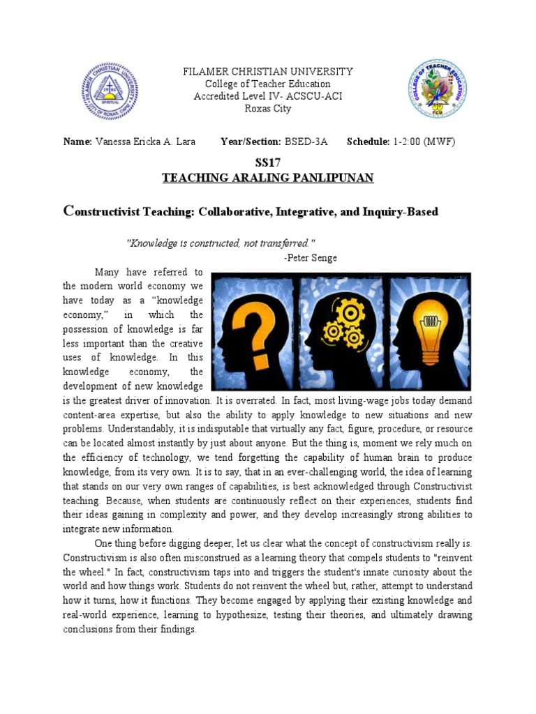SS17 - Constructivist Teaching | PDF | Constructivism (Philosophy Of ...