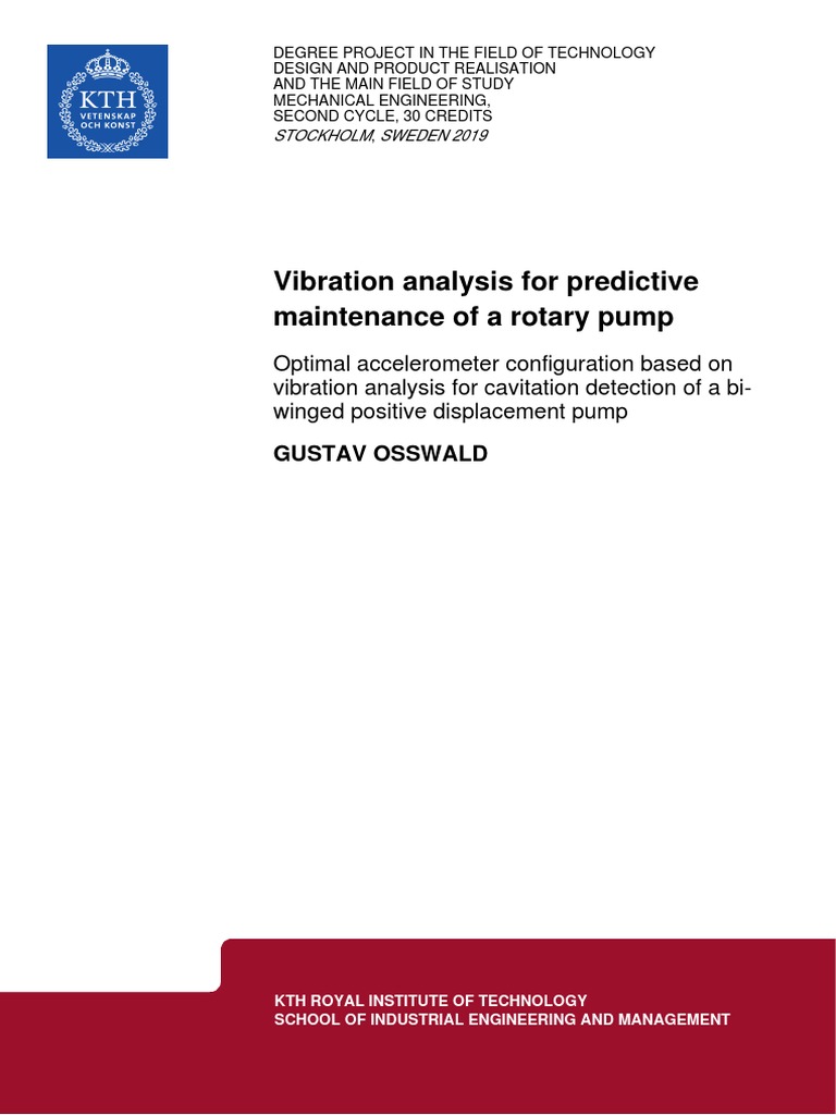 Vibration Analysis For Predictive Maintenance of A Rotary Pump | PDF ...