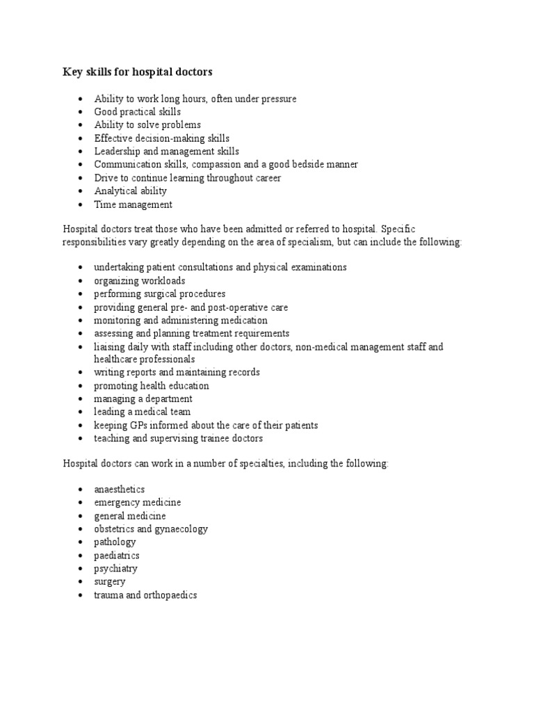 Essential Skills for Hospital Doctors | PDF | Patient | Physician