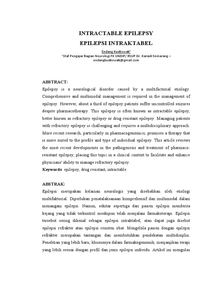 Intractable Epilepsy | PDF