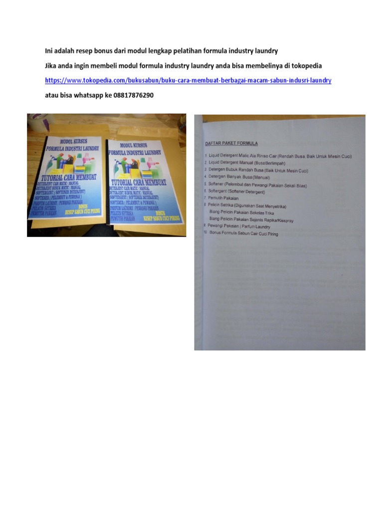 #Ebook Gratis Resep Formula Sabun Cuci Piring | PDF