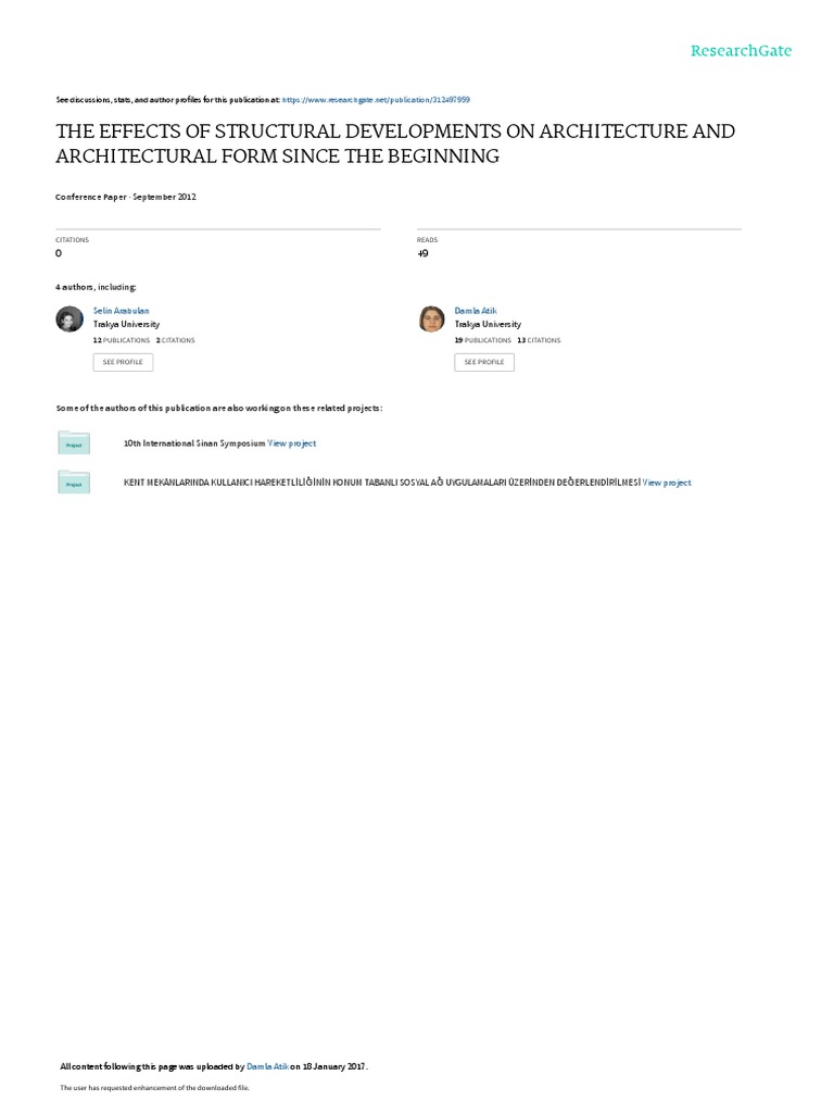 The Effects of Structural Developments On Architecture and ...