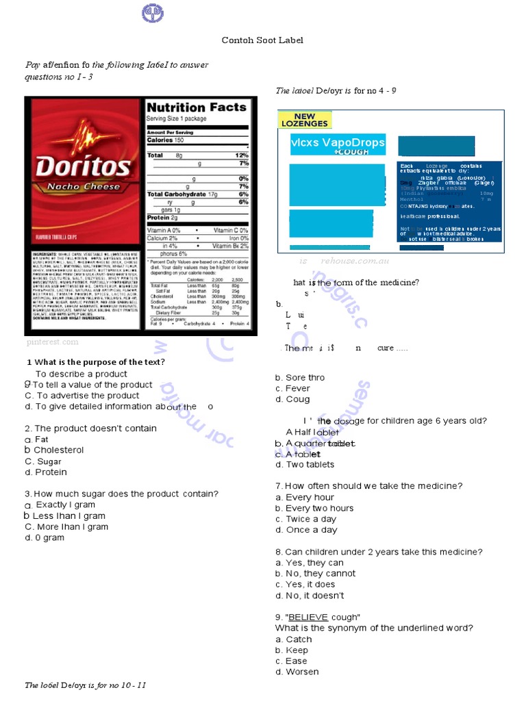 DBI - Contoh Soal Label | PDF | Soybean | Peanuts