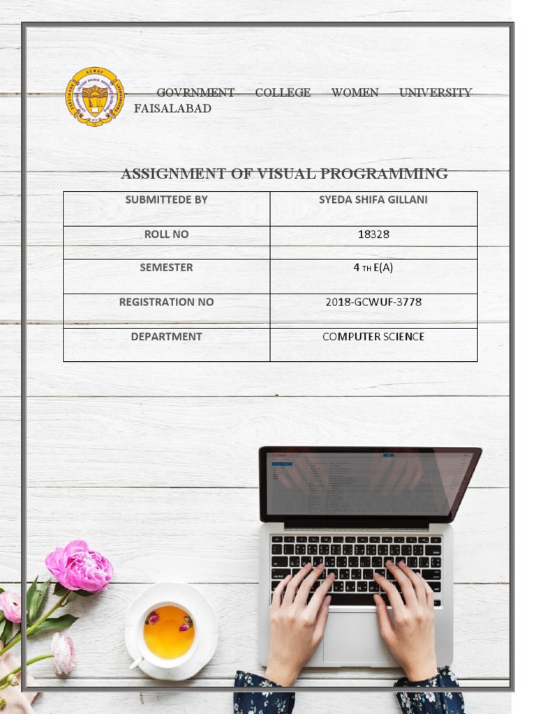 Assignment of Visual Programming: Govrnment College Women University ...