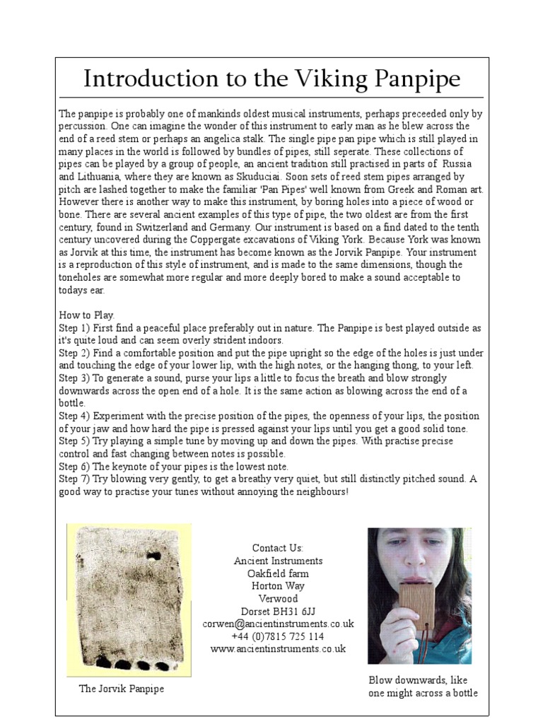 Jorvik Panpipe | PDF | Musical Instruments | Aerophones
