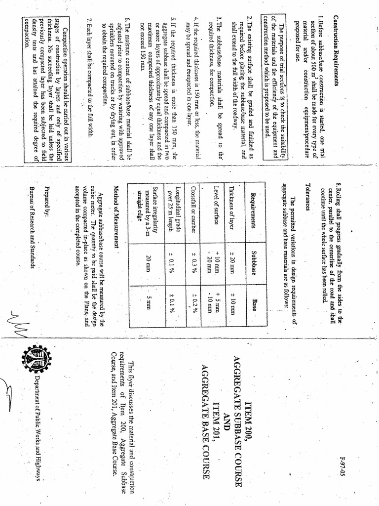 Item 200 and Item 201 Aggregate Base and Subbase Course | PDF