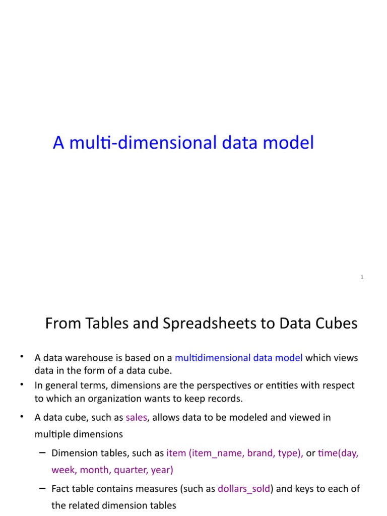 A Multi-Dimensional Data Model | PDF | Data Warehouse | Information ...