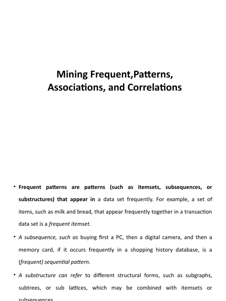 Mining Frequent, Patterns, Associations, and Correlations | PDF ...