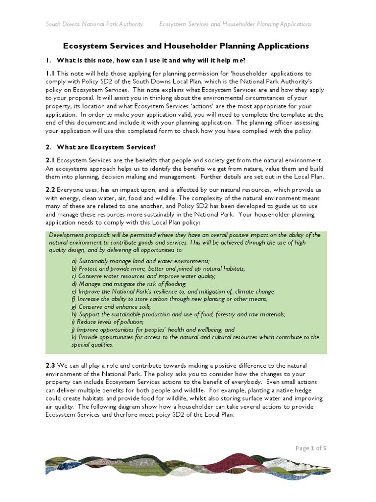 Core 06 Ecosystem Services Technical Advice Note Householder | PDF ...