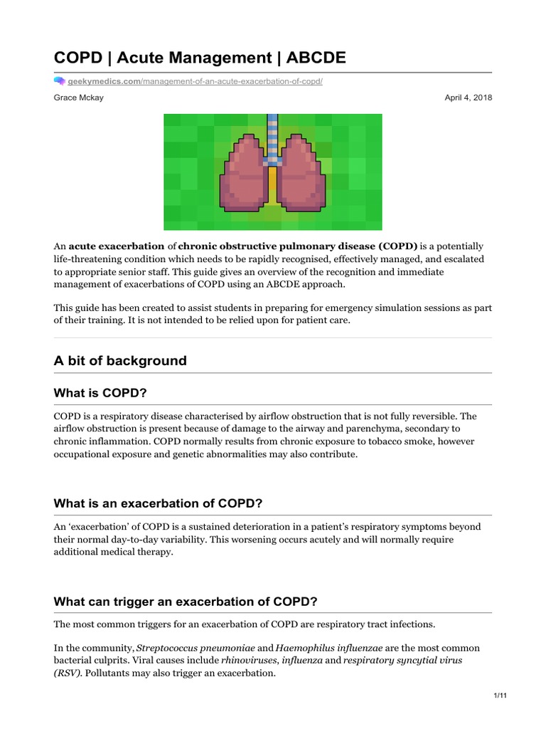 COPD Exacerbation Management Guide | PDF | Chronic Obstructive ...