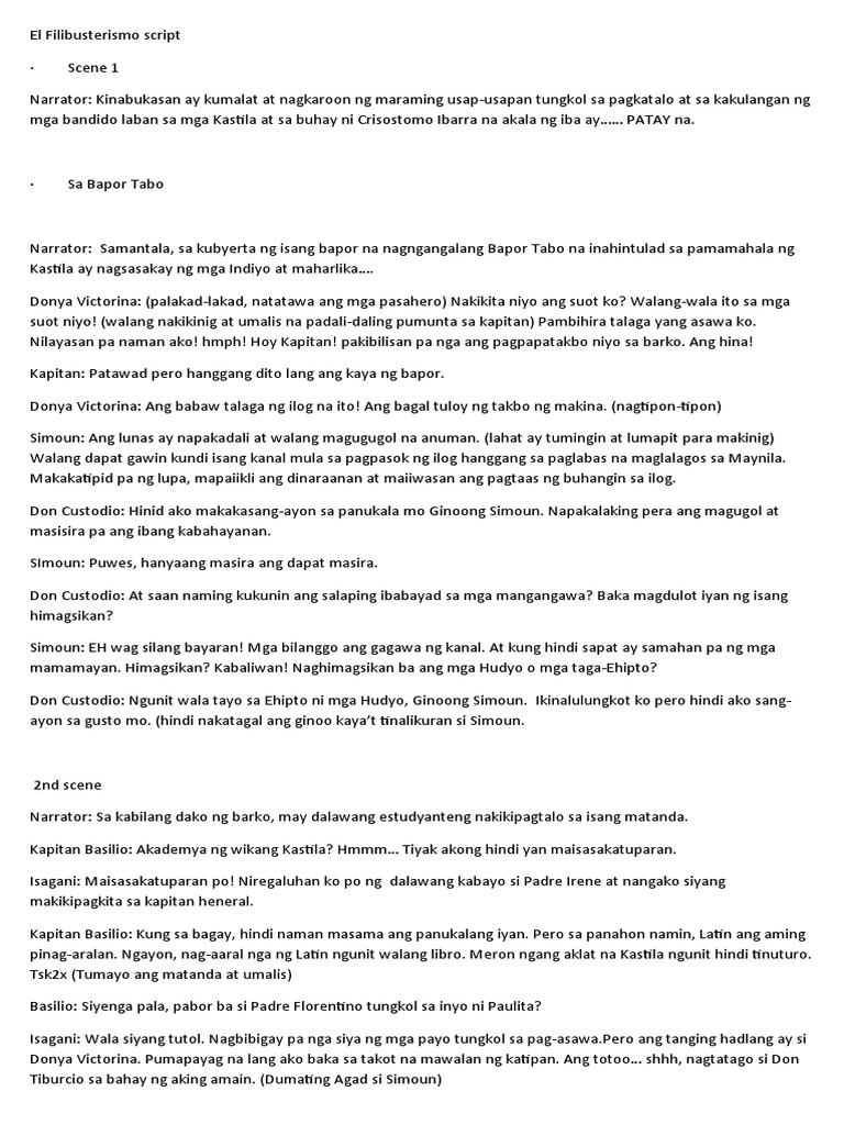 El Filibusterismo Script1 | PDF
