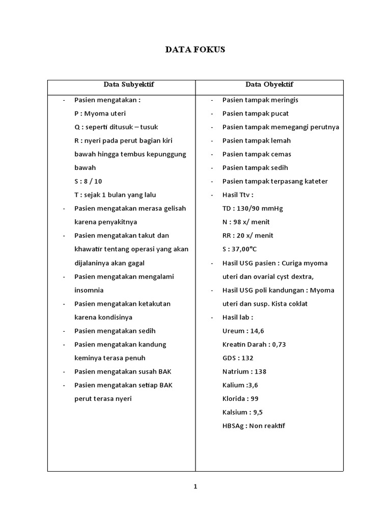 Data Fokus & Analisa Data | PDF
