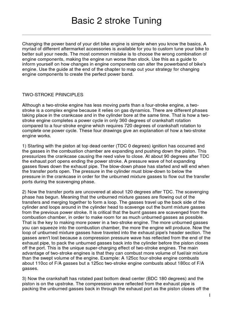 Basic 2 Stroke Tuning | PDF | Internal Combustion Engine | Vehicle ...