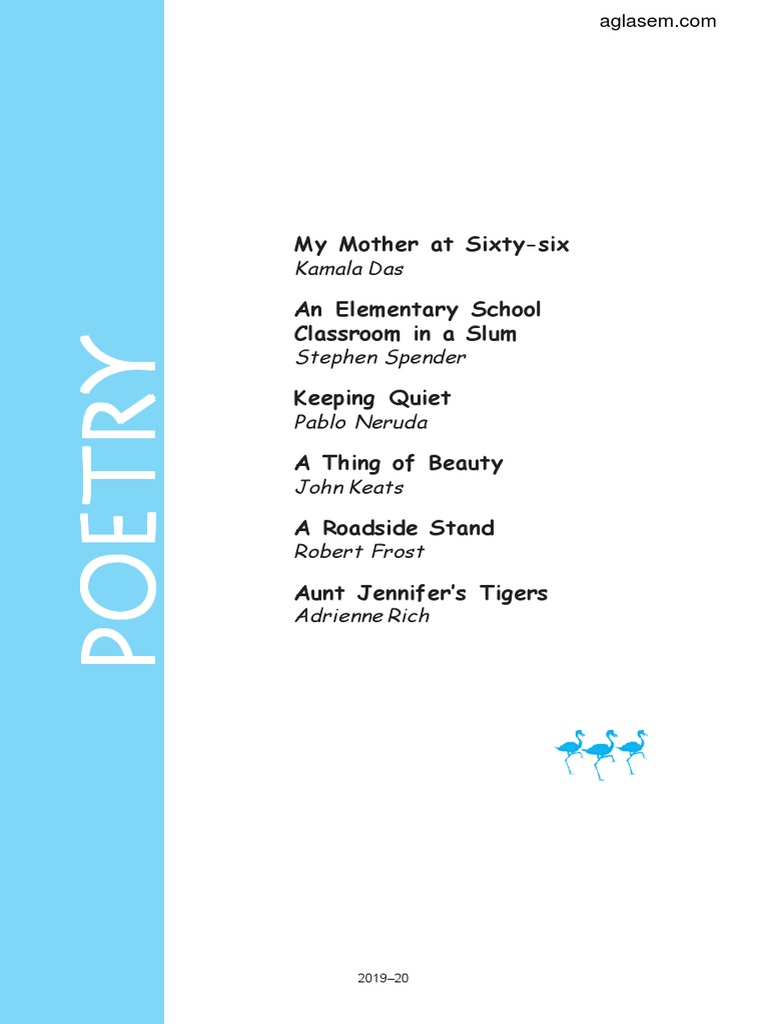 NCERT Books Class 12 English Flamingo Poem 1 My Mother at Sixty Six PDF ...